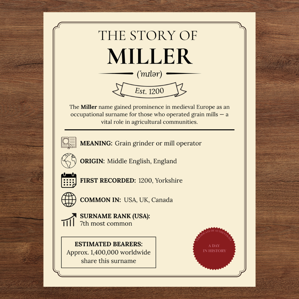 Surname History Pack – A Day In History (USA)